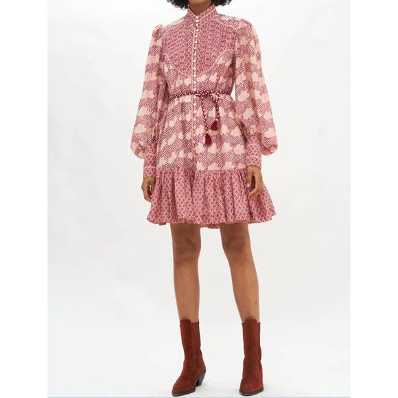 Oliphant | Dresses | New Oliphant High Neck Button Mini Dress In Petal ...